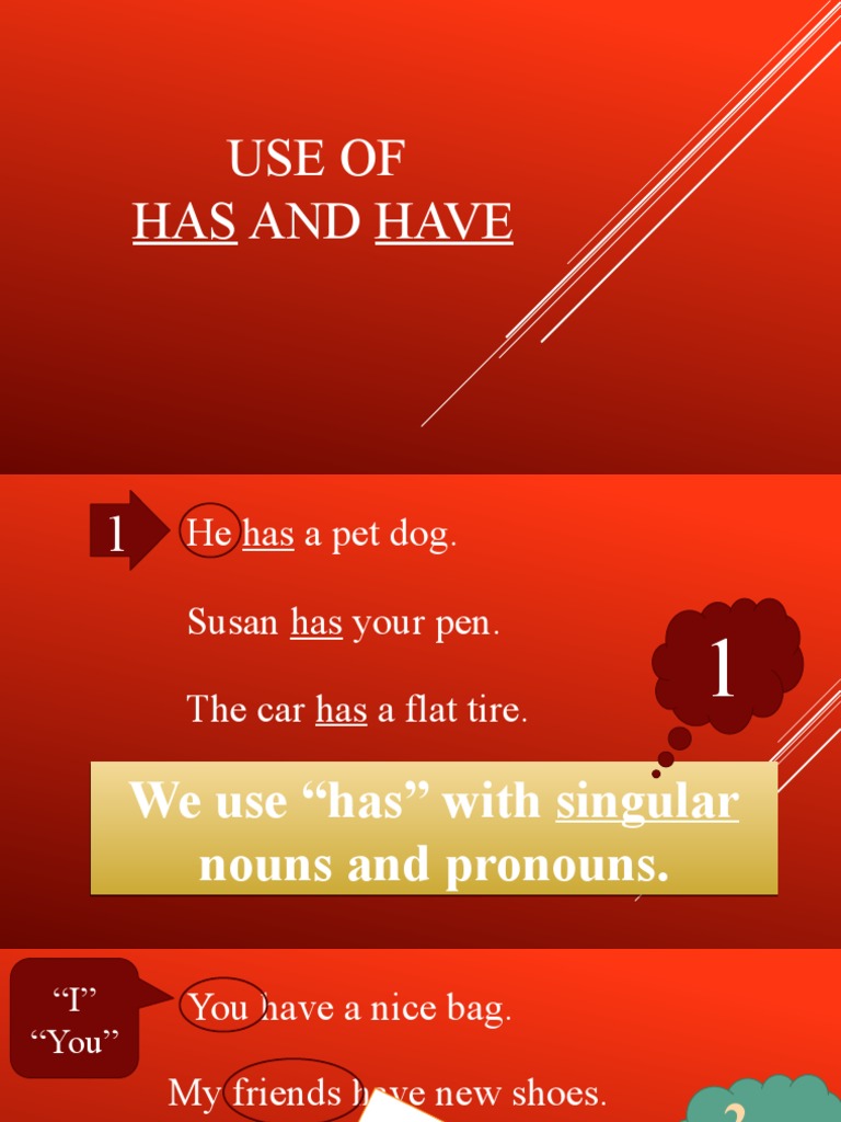 Use of HAS or HAVE | PDF