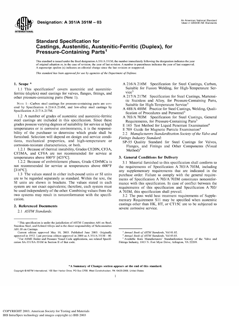Astm A 351 PDF | PDF