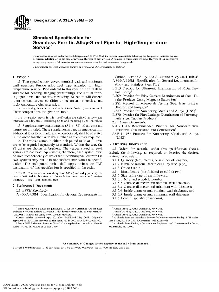 Astm A 335 PDF | PDF