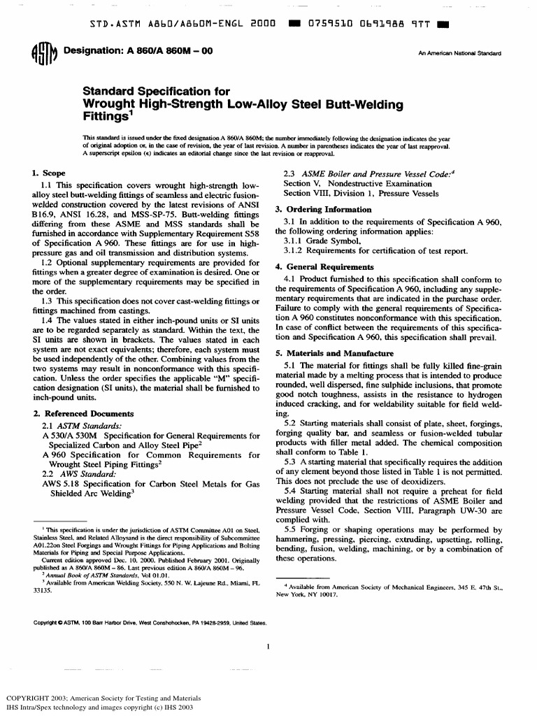 Astm A860 PDF | PDF