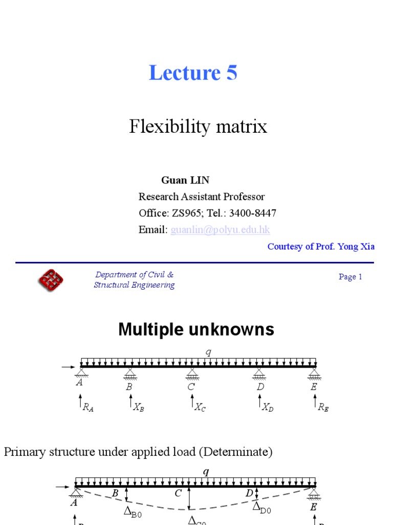 Lect5 - Flexibility Matrix | PDF | Force | Theoretical Physics