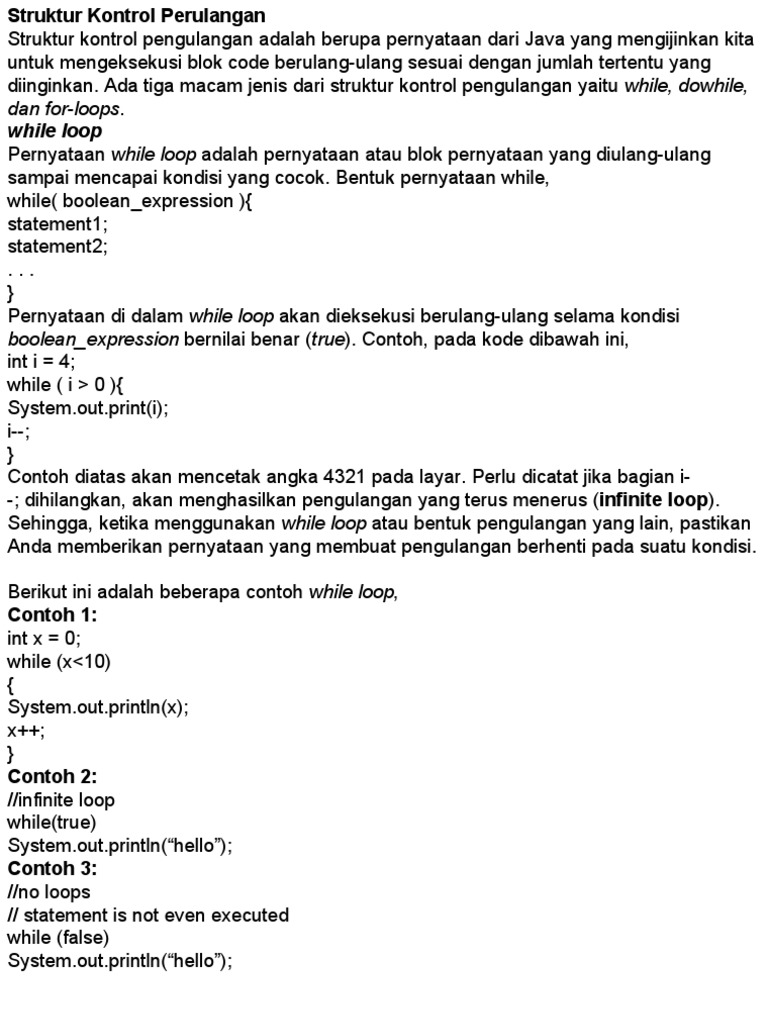 Struktur Perulangan | PDF