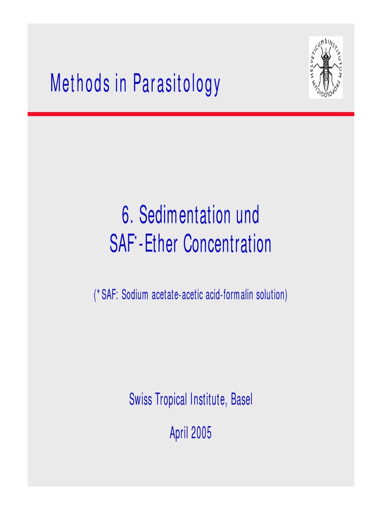 6 - Stool - Sedimentation 1 | PDF | Centrifugation | Laboratories