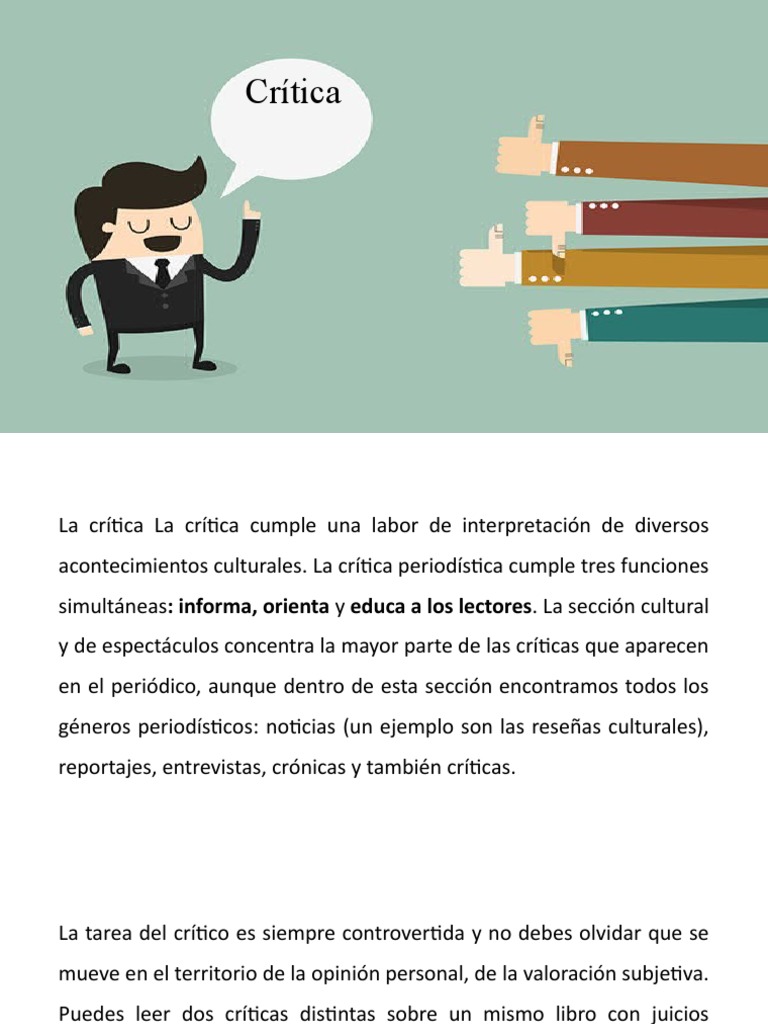 Funciones de la Crítica Periodística | PDF