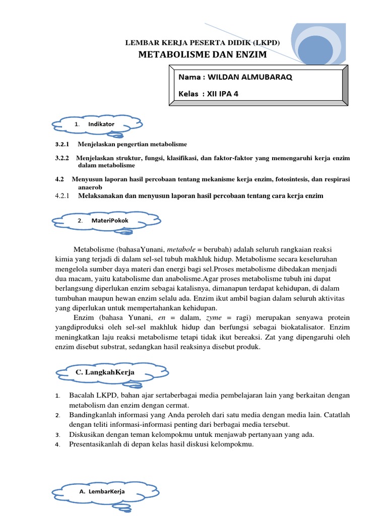 LKPD Enzim | PDF