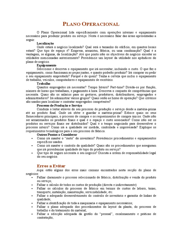 Plano Operacional PDF | PDF | Irã | Qualidade (negócios)