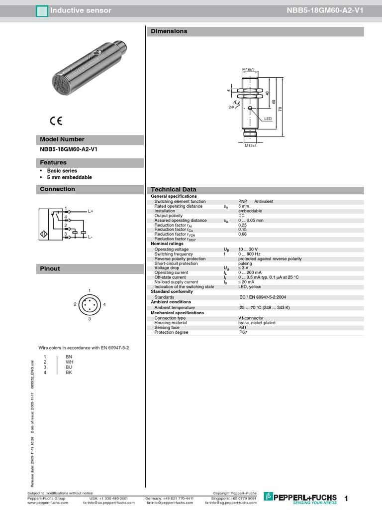 Dimensions: NBB5-18GM60-A2-V1 | PDF | Equipment | Electromagnetism