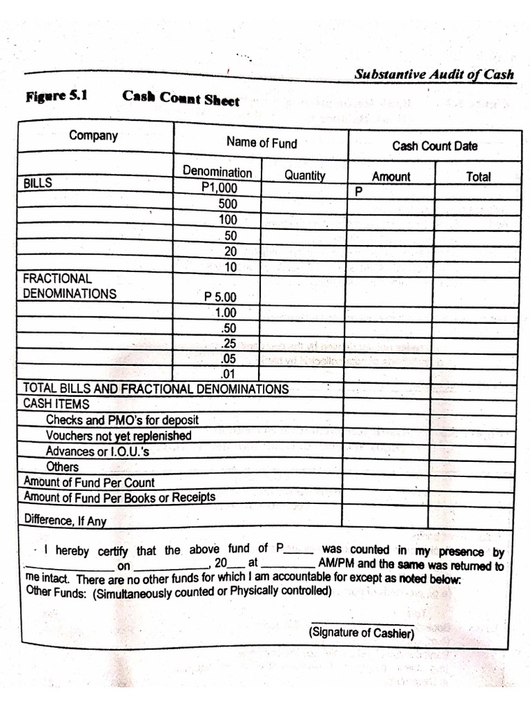 Sample Audit Working Papers For Audit of Cash | PDF