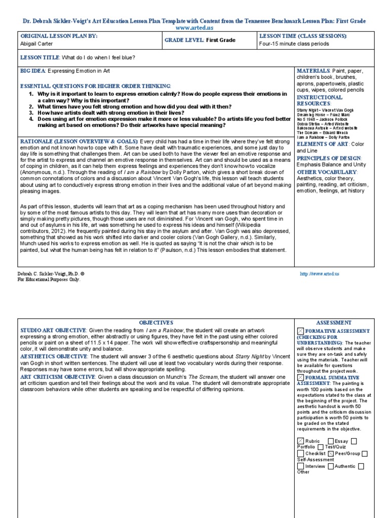 Expressing Emotion Lesson Plan | PDF | Educational Assessment | Lesson Plan