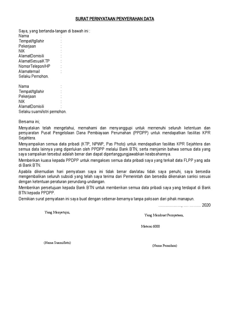 Pernyataan FLPP Terbaru | PDF