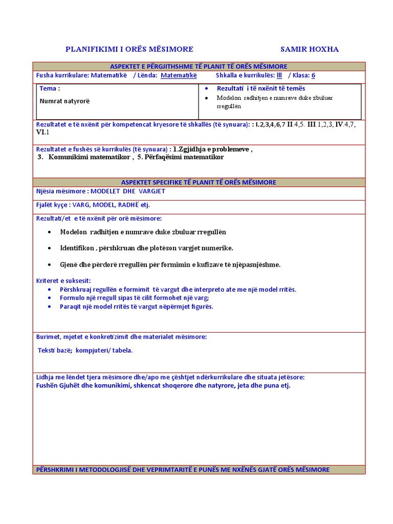 4.modelet Dhe Vargjet | PDF