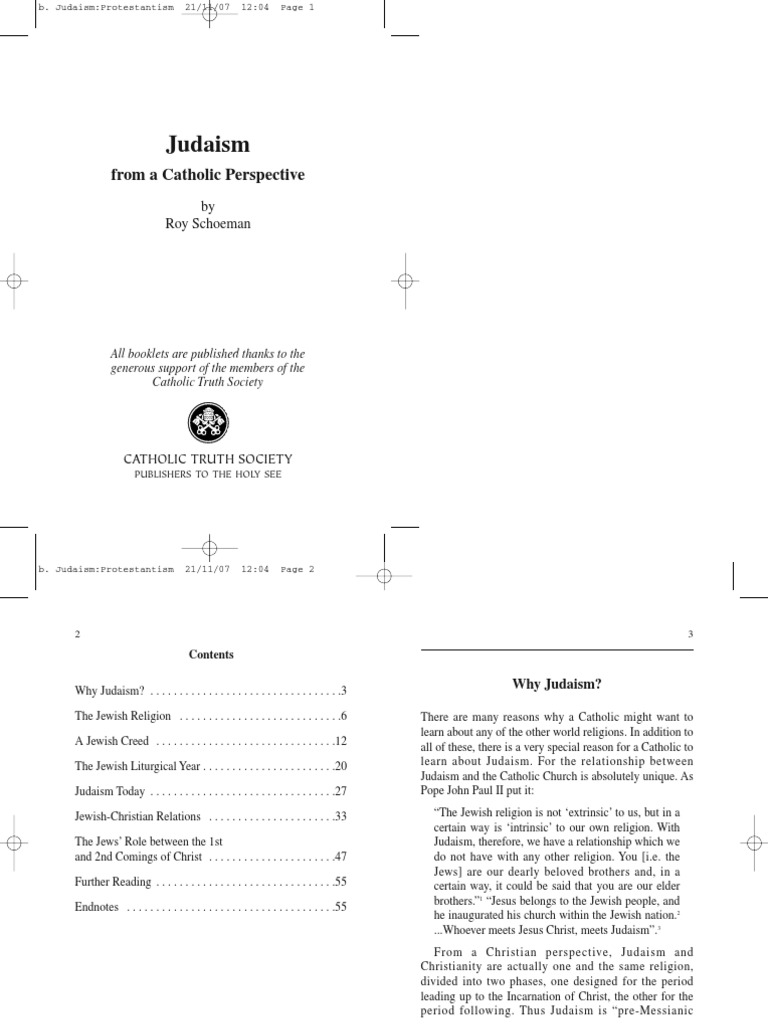 Judaism For Catholics Book | PDF | Passover | Shabbat