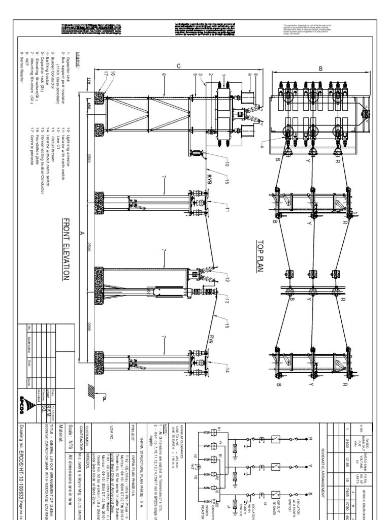 GA DRAWING FOR 3630 kVAr, 12 (1) .65 KV CAP - BANK | Download Free PDF ...