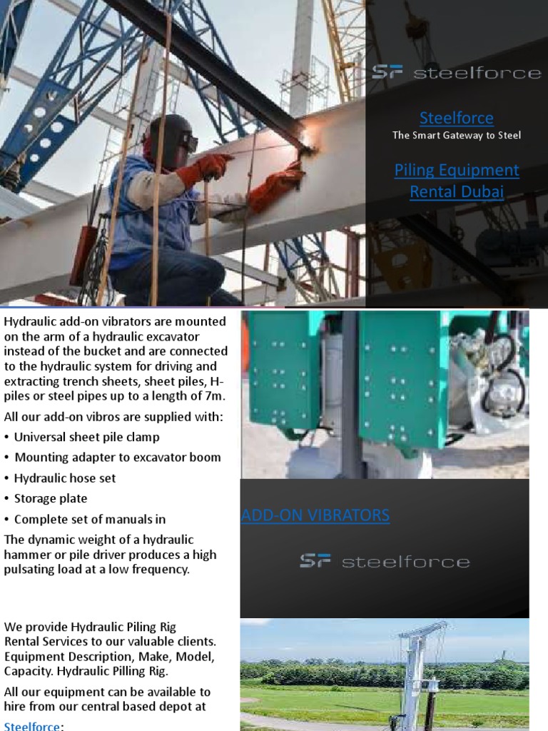 Hydraulic Piling Equipment Rental in Dubai: An Overview of Steelforce's ...