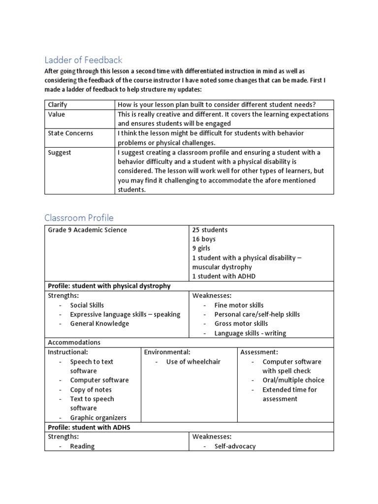 Environmental Lesson Plan - Differentiated | PDF | Differentiated ...