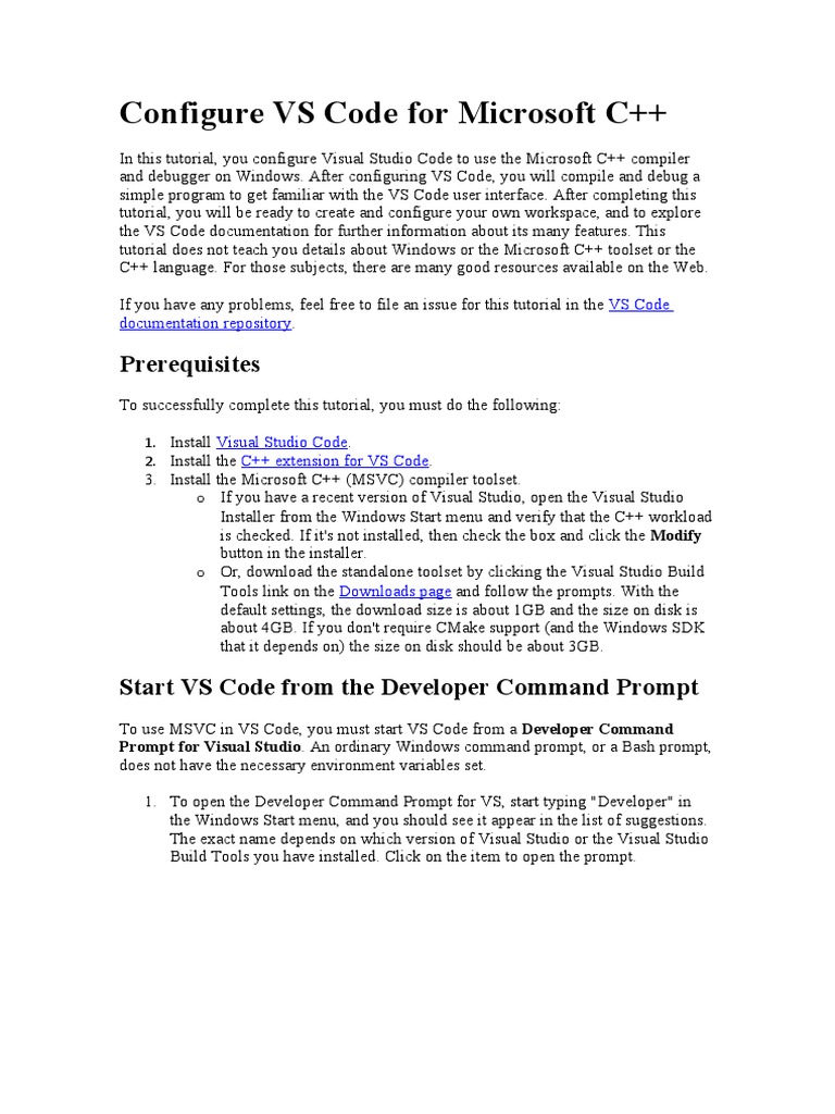 Configure VS Code For Microsoft C | PDF | Microsoft Visual Studio ...