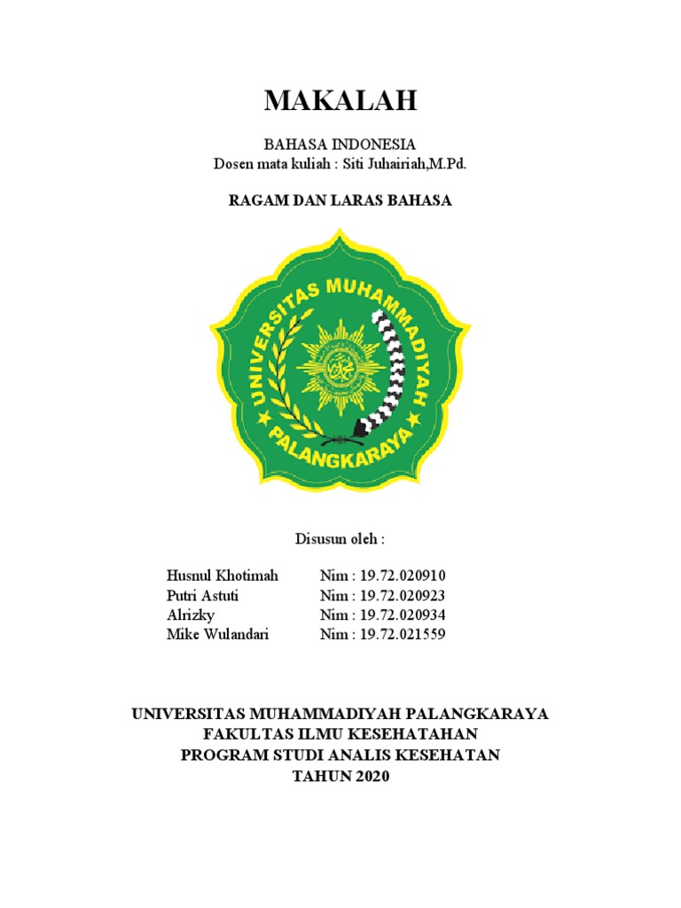 Contoh Sampul Makalah | PDF