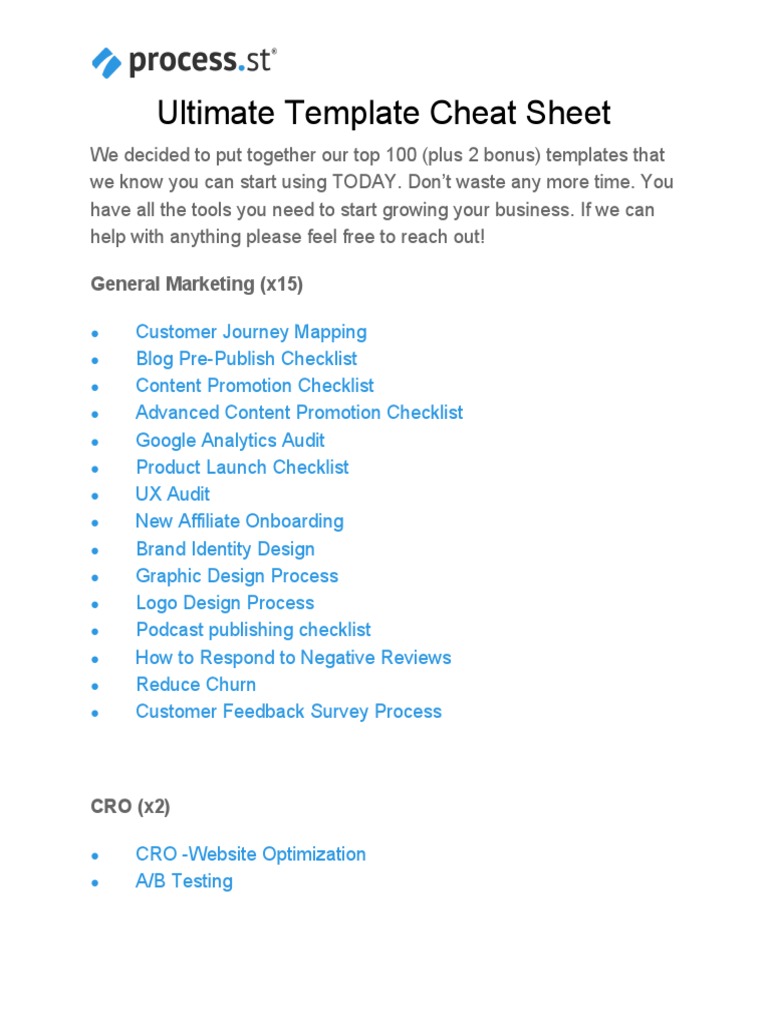 Ultimate Template Cheat Sheet | PDF | Search Engine Optimization | Sales