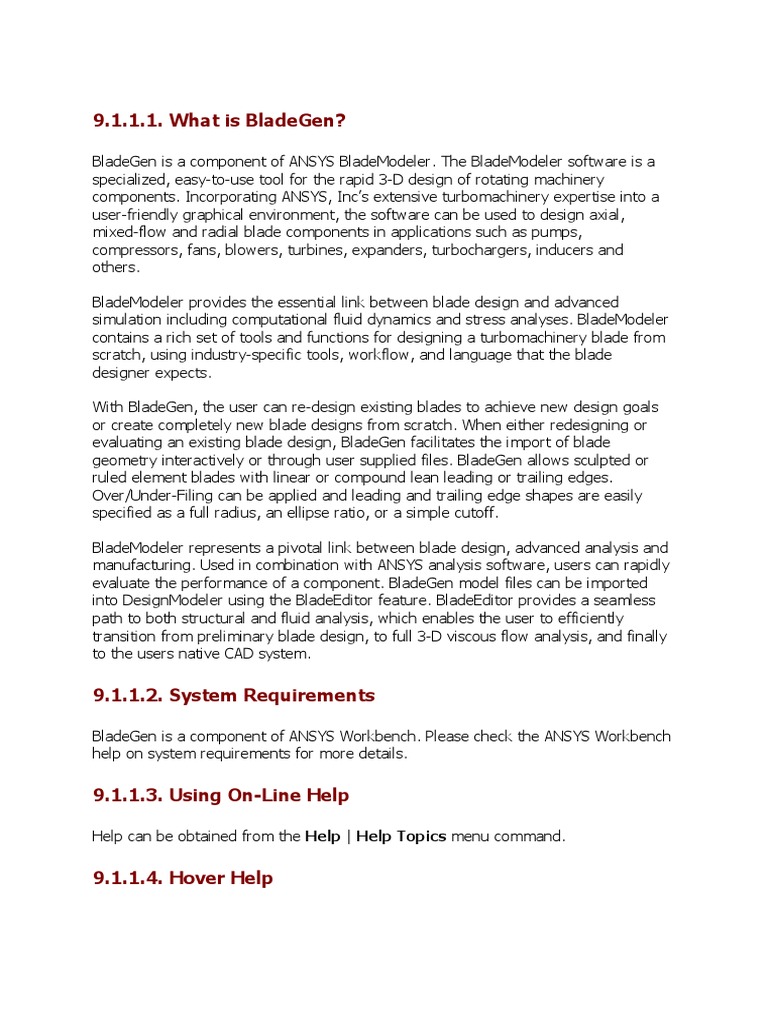 Blade Gen Notes-ANSYS WB | PDF | Spline (Mathematics) | Turbomachinery