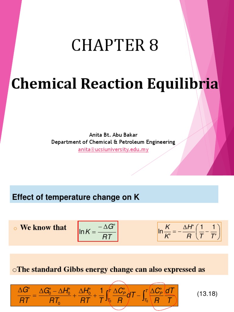 Chemical Reaction Equilibria Guide | PDF | Chemical Equilibrium | Enthalpy