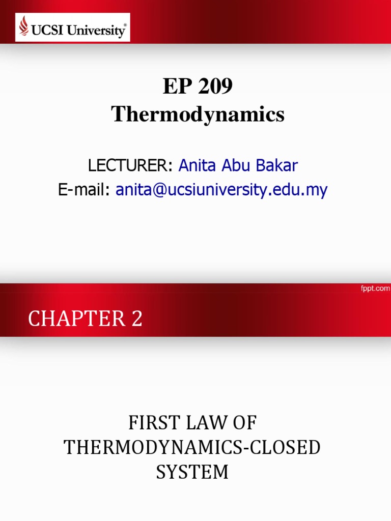 2-CHAPTER 2-First Law of Thermodynamics-Closed System | PDF | Enthalpy ...