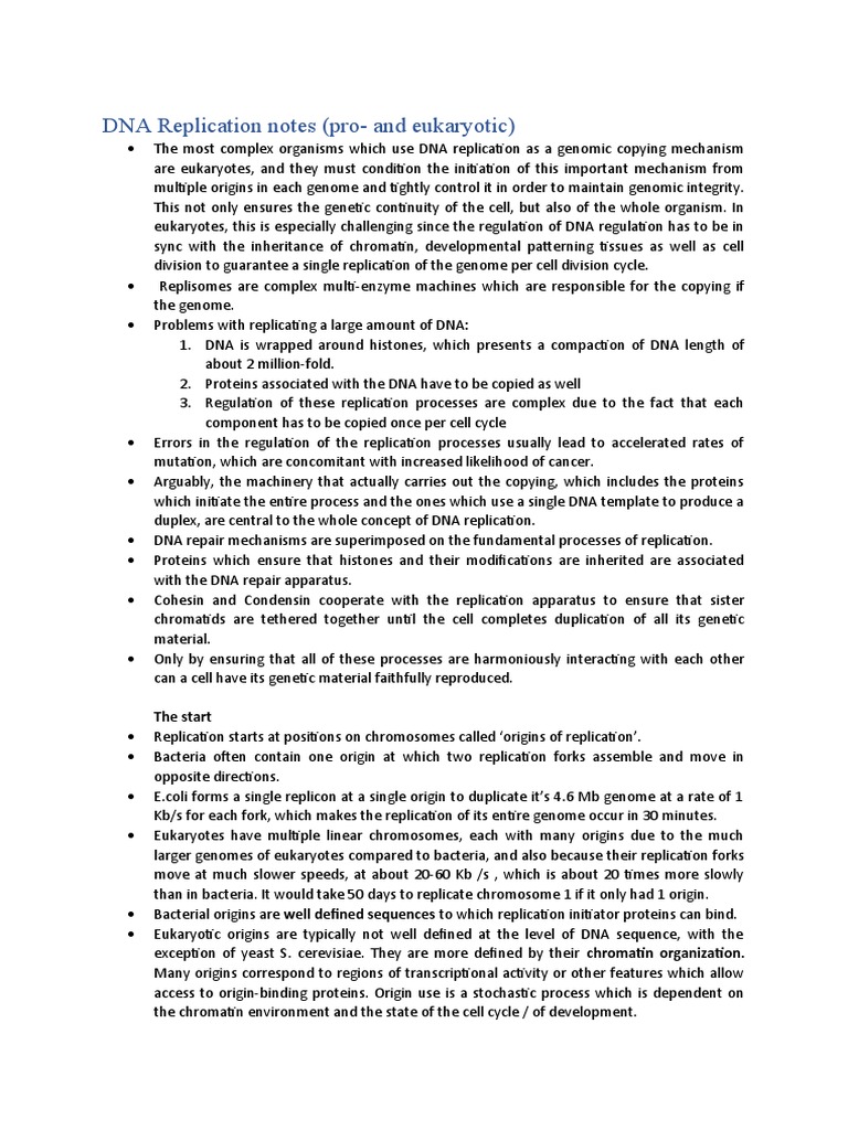 Regulation of DNA Replication in Eukaryotes: A Comparison of the ...
