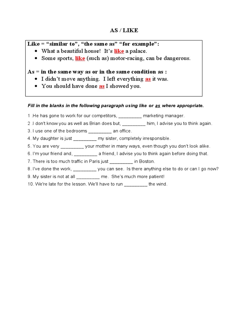 Like or As | PDF
