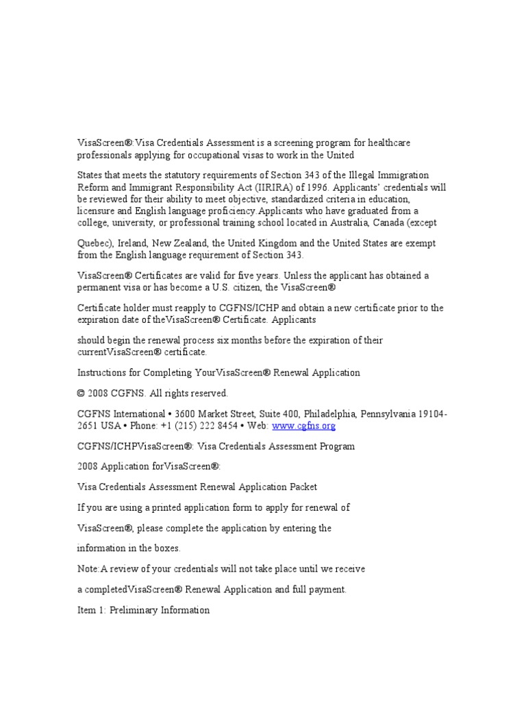 Visa Screen | Download Free PDF | Test Of English As A Foreign Language ...