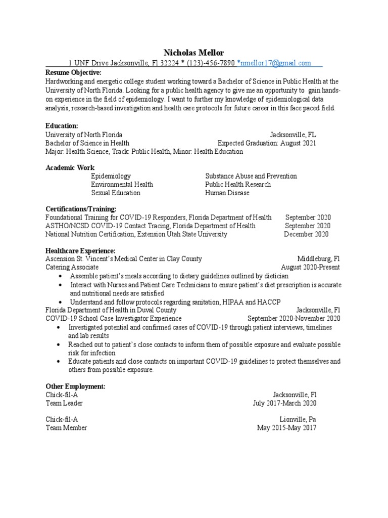 Future Resume | PDF | Public Health | Epidemiology