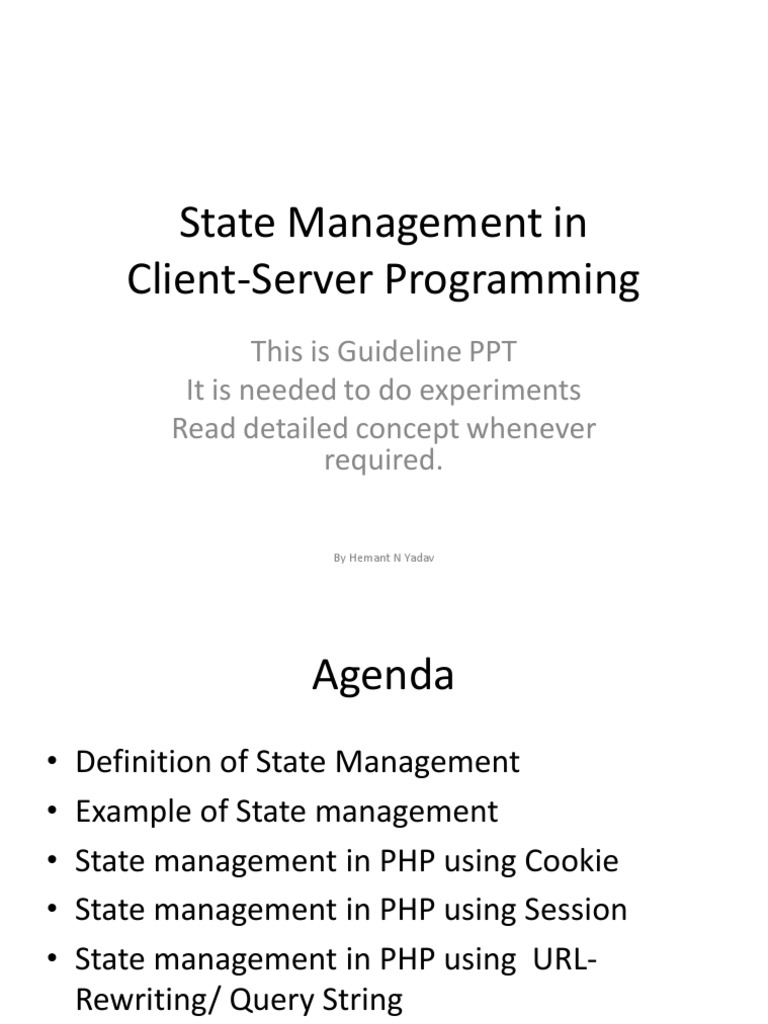 State Management in PHP | PDF | Http Cookie | Hypertext Transfer Protocol