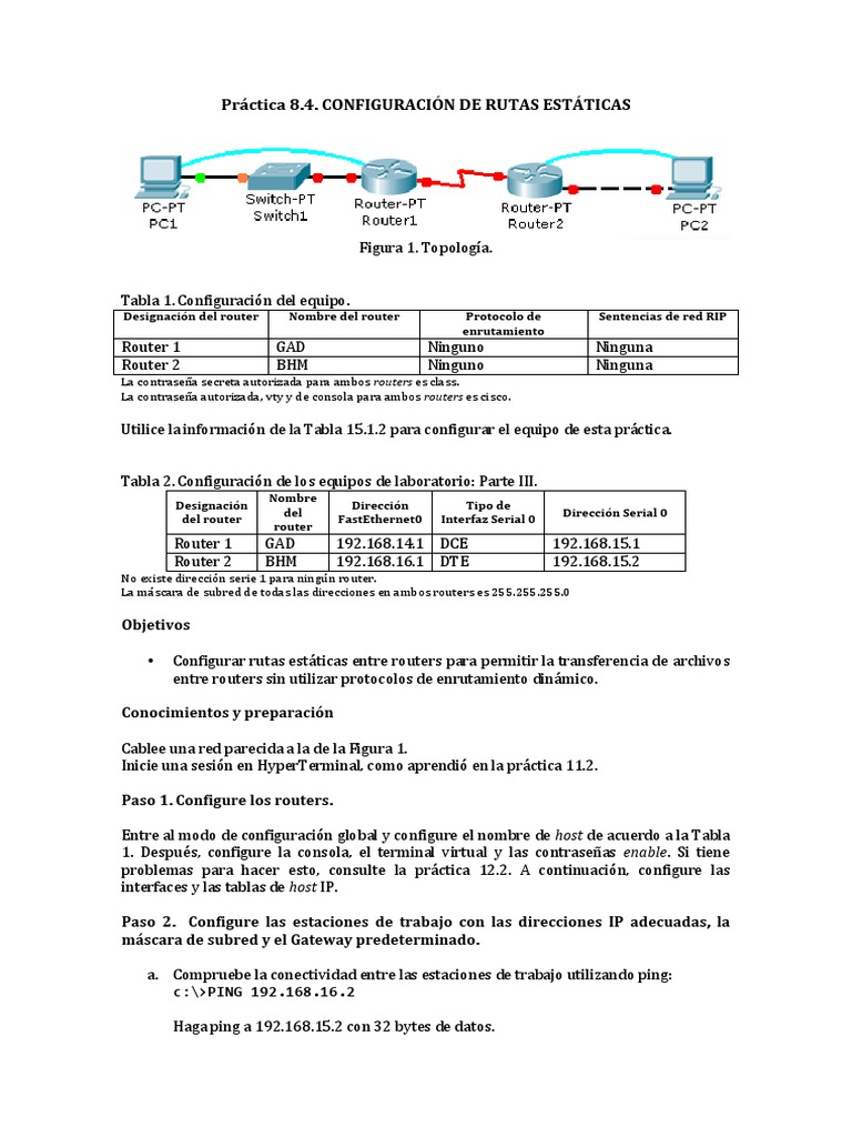 Practica Redes 8 - 4 2019 | PDF | Enrutador (Computación) | Enrutamiento
