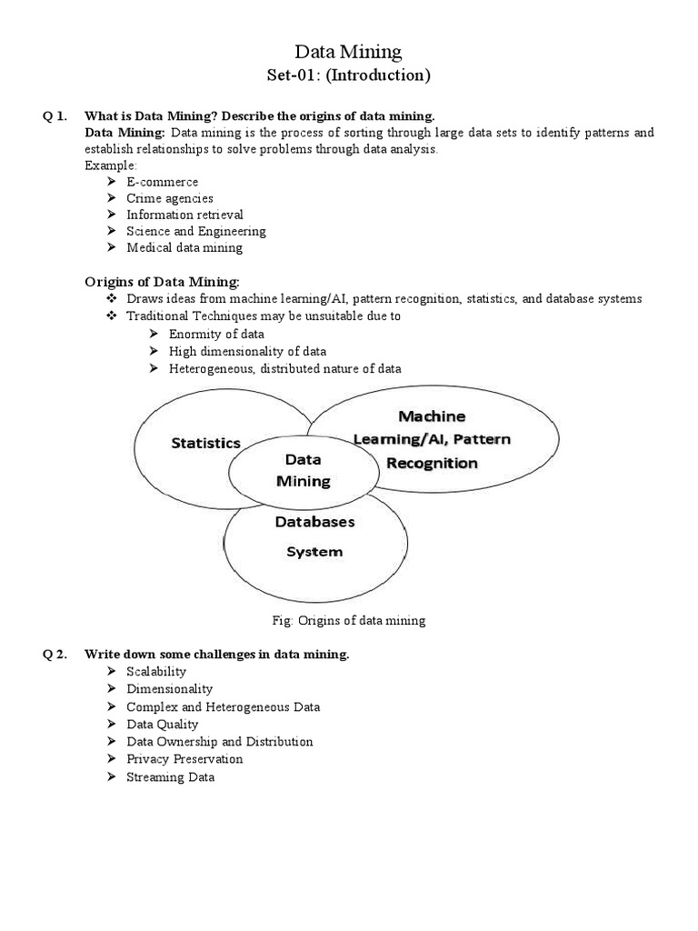 Data Mining: Set-01: (Introduction) | PDF | Regression Analysis | Data ...