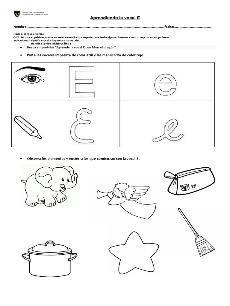 Hojas De Trabajo Con Los Sonidos De La Letra E 1655156 | Letra M