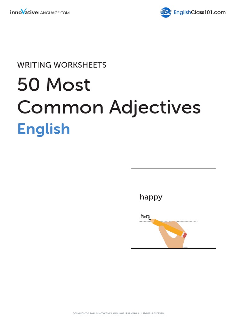 English 50 Most Common Adjectives PDF | PDF