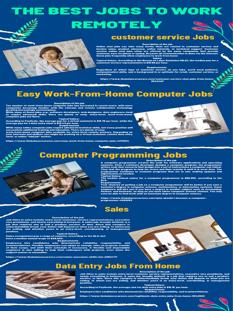 Easy Work-From-Home Computer Jobs | PDF | Programmer | Salary