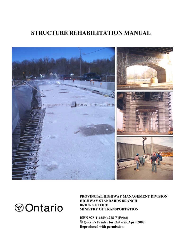 Structure Rehabilitation Manual MTO 2007 | PDF | Concrete | Corrosion