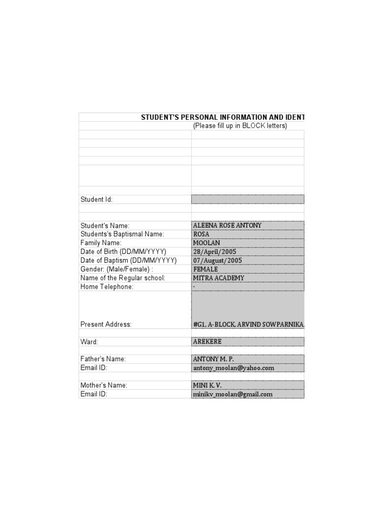 Catechism Form - Sheet1 | PDF