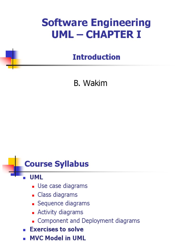 Software Engineering Uml - Chapter I: B. Wakim | PDF | Unified Modeling ...