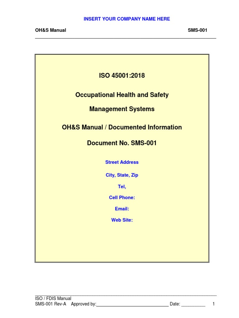 OH&S Manual SMS-001 | PDF | Audit | Occupational Safety And Health