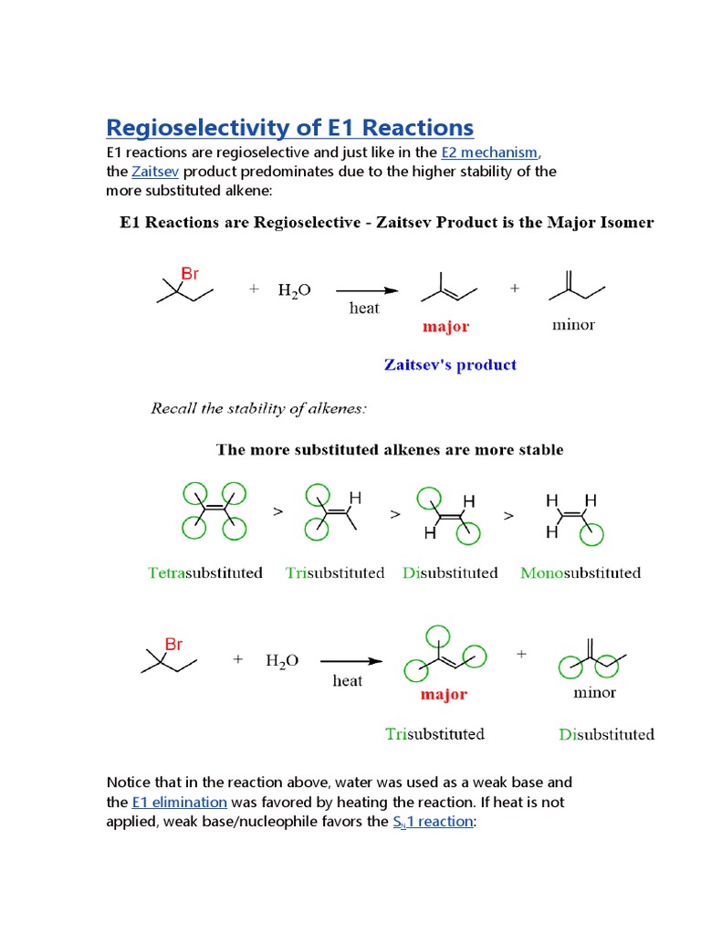 Elimination Regioselectivity | PDF | Alkene | Chemical Reactions