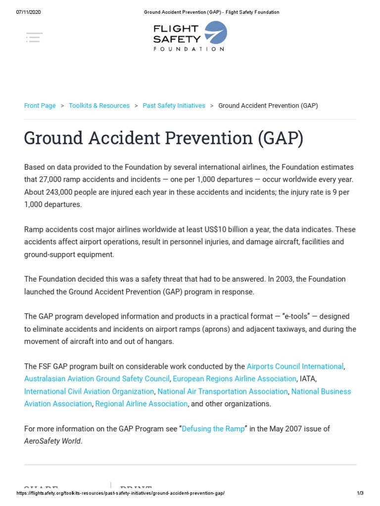 Ground Accident Prevention (GAP) - Flight Safety Foundation | PDF ...