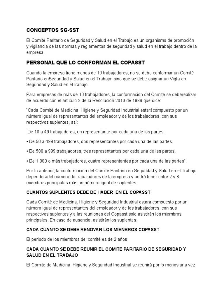 Conceptos SG-SST Sena | PDF | Labor | Empleo