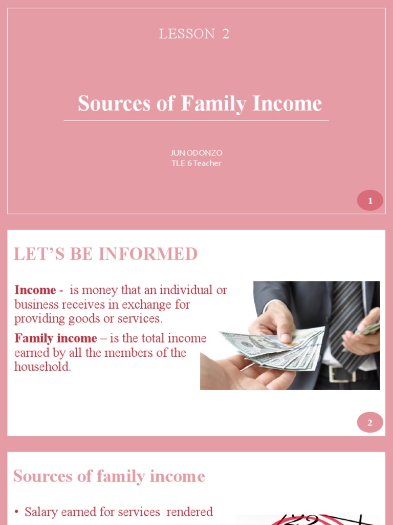 Sources of Family Income | PDF | Income | Money