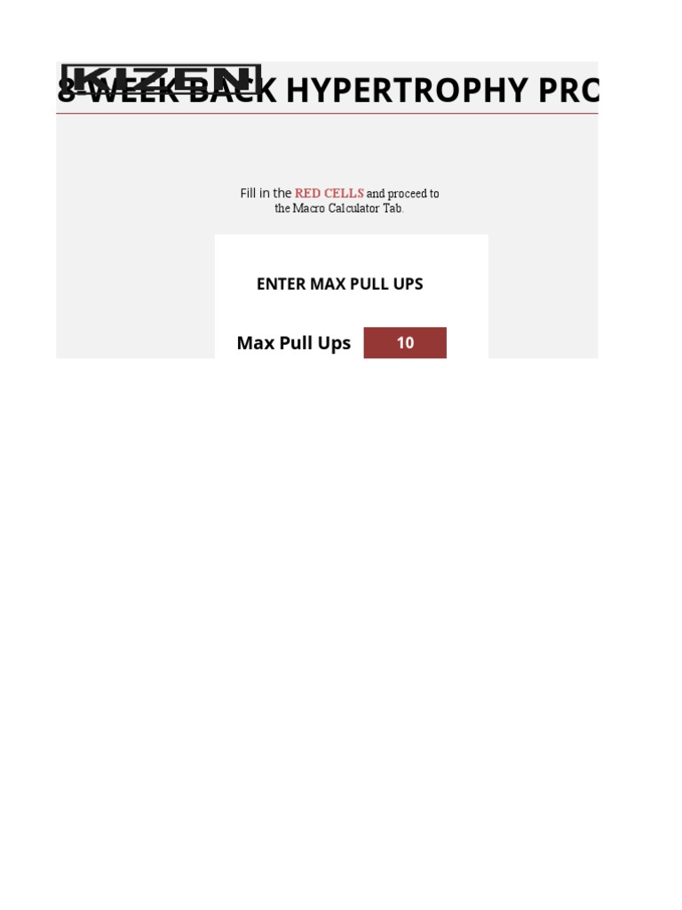 Kizen 8 Week Back Hypertrophy Program | PDF | Individual Sports ...