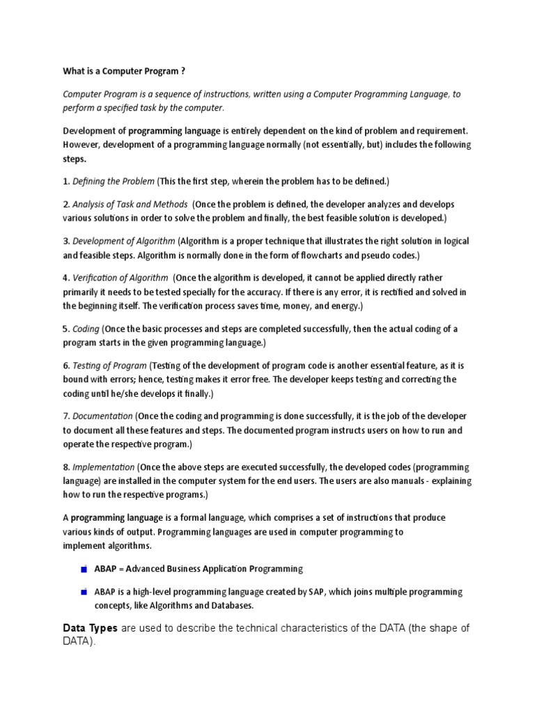 An In-Depth Explanation of Computer Programs, Programming Languages ...