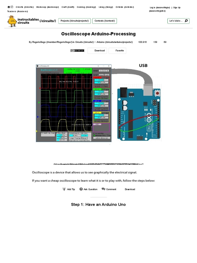 Oscilloscope Arduino Processing 14 Steps Instructables Pdf