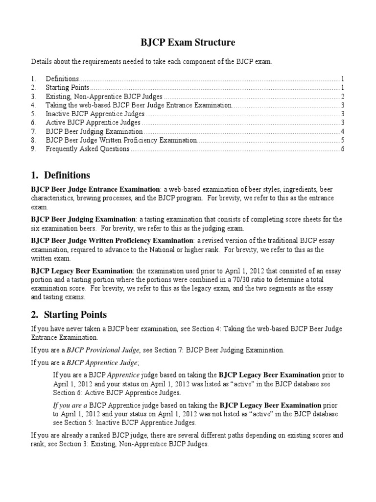 BJCP Exam Structure: If You Are A BJCP Apprentice Judge Based On Taking ...