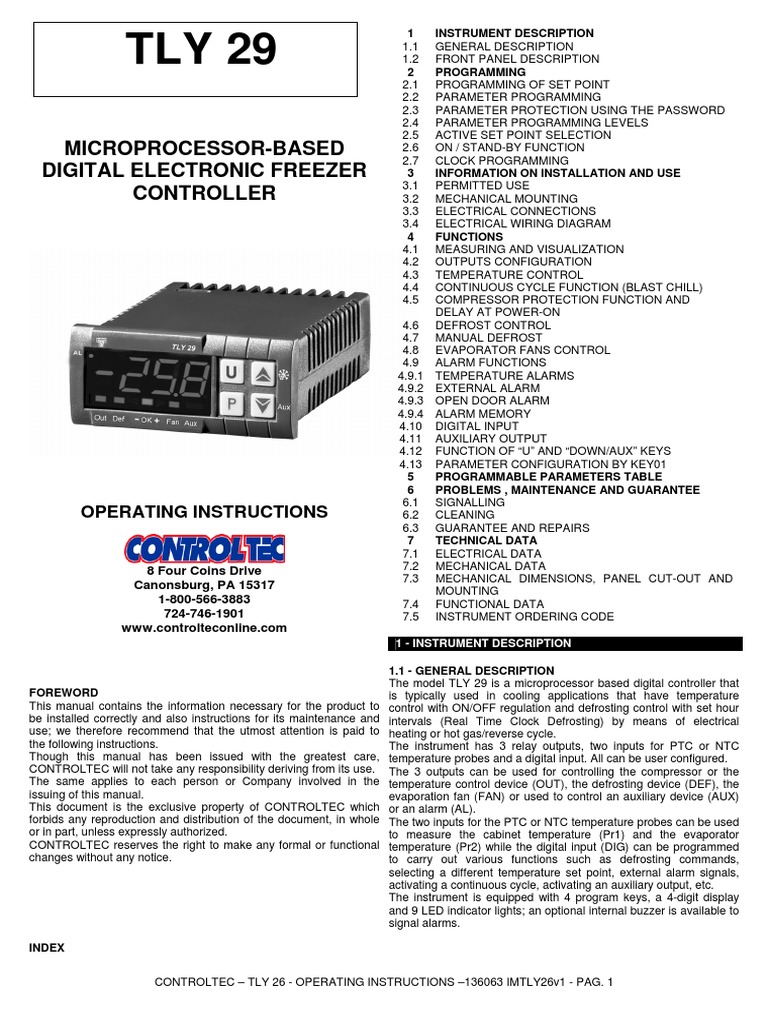 TLY29 Thermostat Manual | PDF | Power Supply | Parameter (Computer Programming)