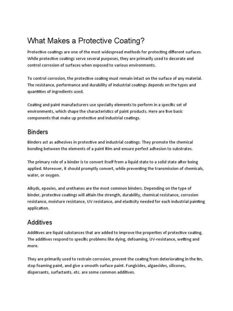 What Makes A Protective Coating | PDF | Paint | Corrosion