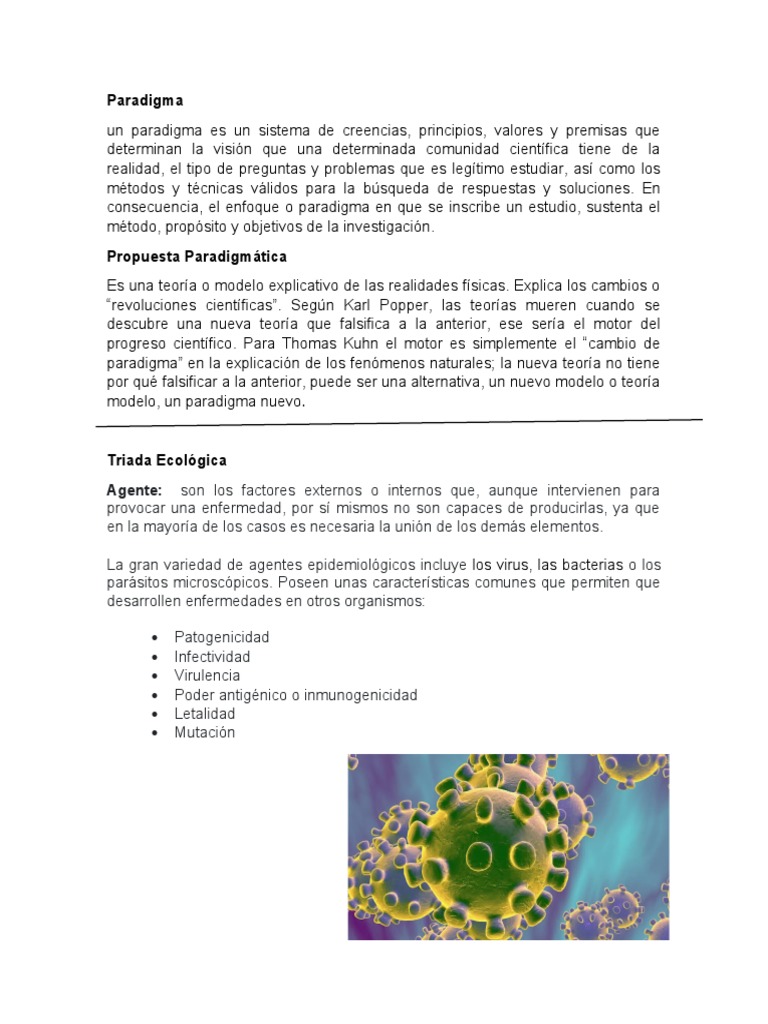 Paradigmas y Triada Ecologica | PDF | Paradigma | Sistema inmune